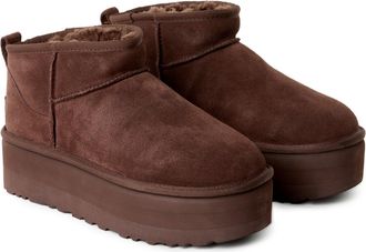 UGG Ultra Mini Leder - Brown Classic Classic Botts