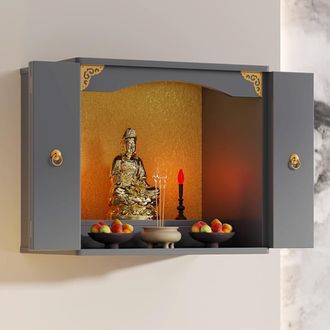 Generic Buddha-Altar, chinesischer Schrein-Altartisch, Wand-Buddha-Nischenaltarschrank, kleine Meditationstische, pers&ouml;nliche Opfergabentische f&uuml;r Puja, Gebet