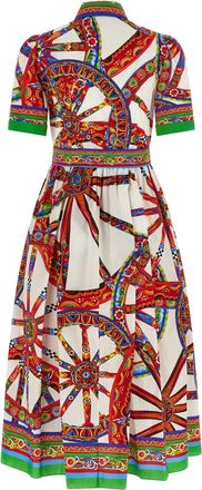 Dolce & Gabbana Womens Multicolor Cotton Midi Dress