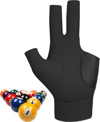 Generic Pool-Queue-Handschuhe - rutschfeste Tischtennis-Handschuhe, DREI-Finger-Design | Universelles Billardzubehör, Perfekt Für Rechts- Und Linkshänder Beim