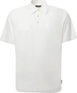 Zanone Homme, Tops, Blanc, Taille: 2XL Polo &agrave; manches courtes