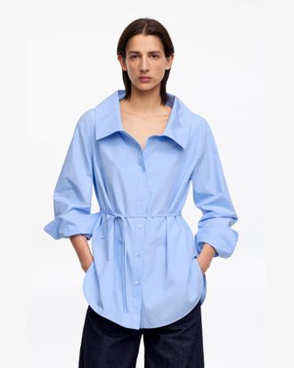 Arket Bluse Mit Weitem Kragen -Blau