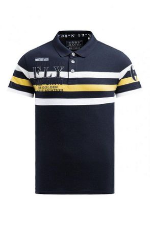 Camp David Poloshirt mit Streifen-Design und Artworks