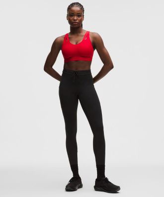 lululemon Fast and Free Leggings mit hohem Bund f&uuml;r Frauen - 64 cm - Gr&ouml;&szlig;e 10 in Black/Light Ivory