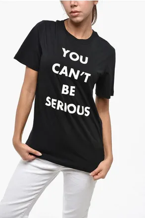 Moschino COUTURE! Contrasting Printed Crew-neck T-shirt size Xs