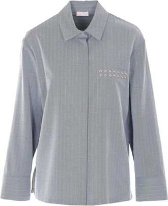 Liu Jo Femme, Blouses et Chemises, Gris, Taille: 36 FR Striped Shirt