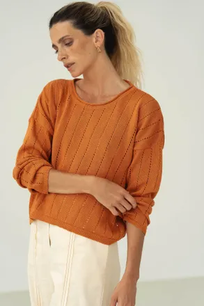 N&auml;z Damen vegan Pullover Sofie Orange