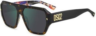 Dsquared2 D2 0128/S Lunettes de Soleil, Motif Havane, 58 Homme