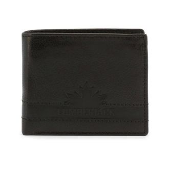 Lumberjack Homme, Accessoires, Noir, Taille: ONE Size Portefeuille en cuir noir avec plusieurs compartiments