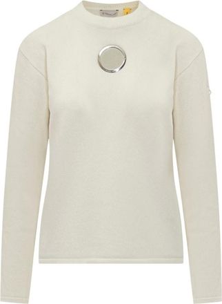 Moncler Femme, Pulls, Blanc, Taille: 36 FR Pull ras du cou