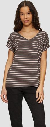 QS by s.Oliver Kurzarmshirt T-Shirt T-Shirt aus Modalmix mit Ringelmuster