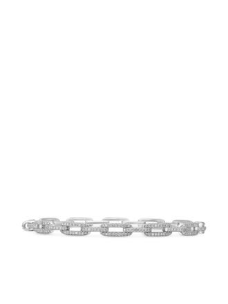David Yurman bracelet Stax en or blanc 18ct pav&eacute; de diamants (4 mm) - Argent