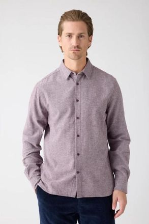 Knowledge Cotton Apparel Herren vegan Hemd Flanell Dune Regular Feige Lila