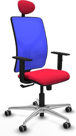 Piqueras y Crespo Home Office B&uuml;rostuhl mit 1D-Armlehnen, h&ouml;henverstellbarer Lendenwirbelst&uuml;tze und festem Kopfteil, ausgestattet mit Sincro 3 Positionen und Schneidesc