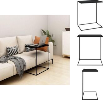 vidaXL Beistelltisch Schwarz 55x35x66 cm Holzwerkstoff - Beistelltisch - Couchtisch - C-Design - Schwarz - Holzwerkstoff