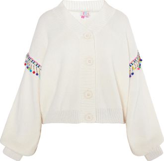 Izia Strickjacke Damen Wollwei&szlig;