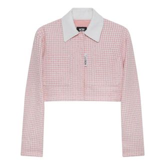 GCDS Cropped Tweed Jacket - - Jackets - Damen - Rosa - M