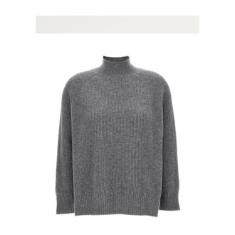 Weekend Femme, Pulls, Gris, Taille: 38 FR Élégante Robe Col Roulé