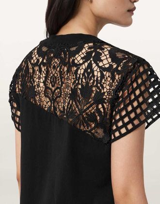 AllSaints Zala - T-Shirt-Kleid in Schwarz