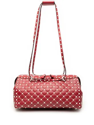 Valentino Garavani sac port&eacute; &eacute;paule Free Rockstud Spike (2000-2017) - Rouge