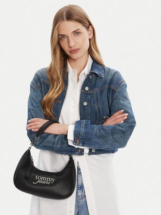 Tommy Jeans Handtasche Tommy Jeans Tjw Bold Script Shoulder Bag AW0AW17895 Schwarz