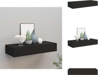 vidaXL Vidaxl - tagère à tiroir murale Noir 60x23,5x10 cm mdf - Étagère Murale - Étagère à Tiroir - Rangement Mural - Meuble Déco - Bibliothèque Murale