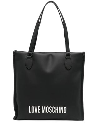 Love Moschino sac cabas à plaque logo - Noir