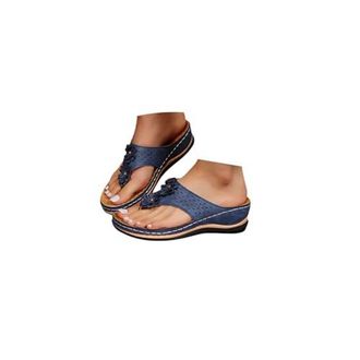Generic Sandales orthop&eacute;diques pour femme - Tongs confortables avec soutien de la vo&ucirc;te plantaire - Sandales d&eacute;t&eacute; d&eacute;contract&eacute;es - Sandales compens&eacute;es habill&eacute;e