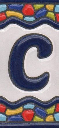 Generic Hausfliesen-Nummern, spanische Keramiknummern und Buchstaben, Kirchenfenster-Design, Fliesengr&ouml;&szlig;e: 7,5 cm x 3,5 cm, 3 bis 10 Fliesenrahmen (Buchstabe 