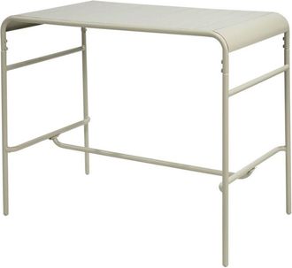Sweeek Table haute de jardin m&eacute;tal 4 places. beige. 120 x 70 x 95cm