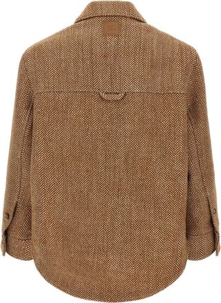 Ami Chevron Virgin Wool Overshirt - Tan