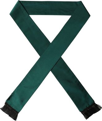 Dolce & Gabbana Fringed Silk Scarf - Green
