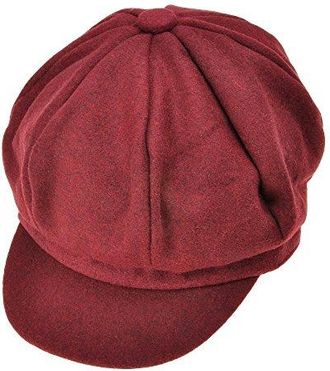 ZLYC Femme Classique Casquette Gavroche Hiver Casquette Souple(Vin Rouge),Taille Unique