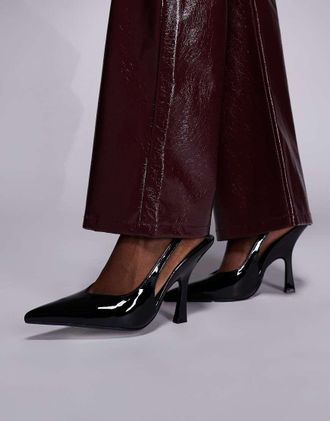 Simmi London SIMMI London - Keely - Chaussures &agrave; talon &agrave; bride arri&egrave;re - Noir verni