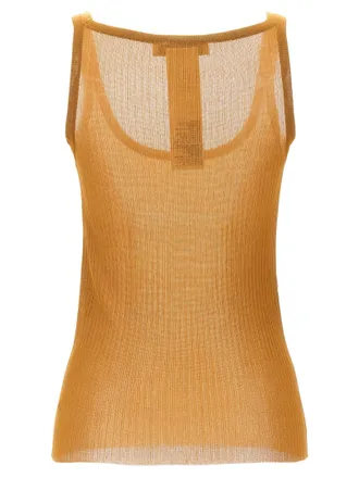 Max Mara Womens Beige Silk Tank Tops