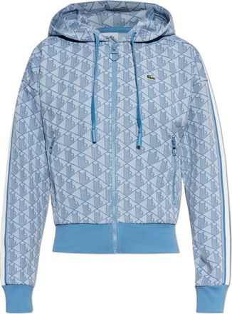 Lacoste Femme, Sweatshirts et sweats &agrave; capuche, Bleu, Taille: 36 FR Monogram Sweat &agrave; capuche