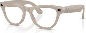 Ray-Ban Meta Gl&auml;nzendes Kreidegrau rahmen Blau glas AI Glasses