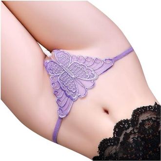 Generic Culotte Gainante Femme, sous-vêtementss, Perle, Sexy, Fine, Maille Transparente, exquise, Trois Broderies, String Taille Basse (Navy, M)