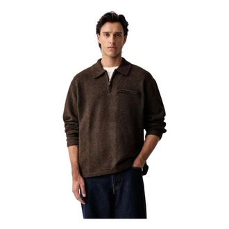 Levi's Homme, Pulls, Brun, Taille: S Pull &agrave; col rond et demi-zip