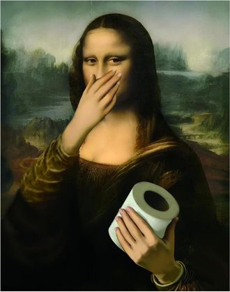Generic Mona Lisa Bathroom Art - Retro Toilet Decoration, Humor Bathroom Wall Decor, Humor Whimsical Vintage Posters, For Homeowners Renters College Students 