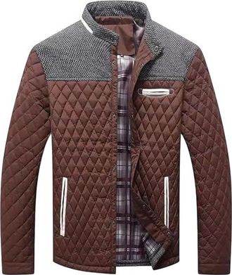 Generic Vestes chaudes pour homme - Veste matelass&eacute;e &eacute;paisse et coupe-vent - Style punk - Style d&eacute;contract&eacute; - Style &eacute;cossais r&eacute;versible, marron, XXL