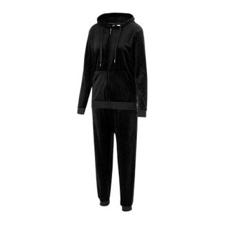 Miso Trainingsanzug-Set f&uuml;r Damen, Velours (Schwarz)
