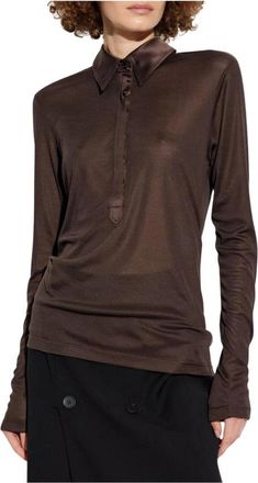 Tom Ford Femme, Tops, Brun, Taille: 36 FR Chemise Polo en Soie