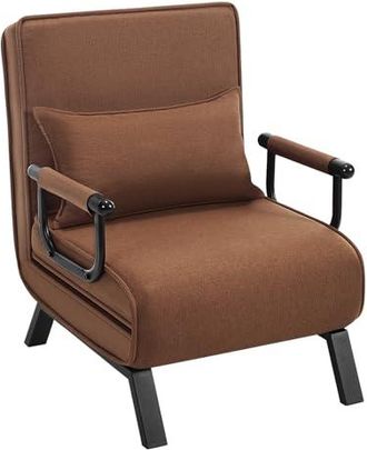 Woltu Fauteuil Lit 1 Place Convertible, Canap&eacute; Lit Convertible 3 en 1, avec Dossier R&eacute;glable en 5 Positions, Fauteuil Salon, Oreiller Amovible, Si&egrave;ge Rembou