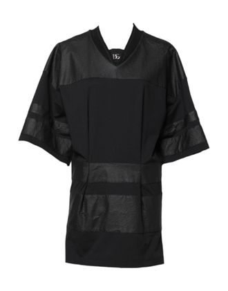 Dolce & Gabbana Womens Black Cotton Short Sleeves V-Neck T-Shirt Nylon Elastane