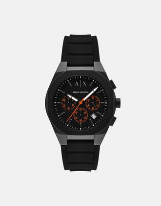 A|X Armani Exchange Sync - Herrenuhr in Schwarz mit Silikonarmband