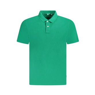 Pepe Jeans London Homme, Tops, Vert, Taille: S Polo en Coton Vert avec Logo Brodé