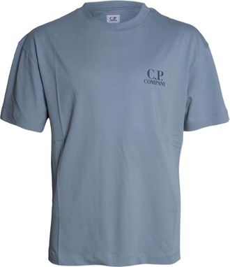 C.P. Company C.p. Company, Homme, Tops, Bleu, Taille: 2XL T-shirt &agrave; Manches Courtes avec Graphiques Imprim&eacute;s en Jersey 30/1