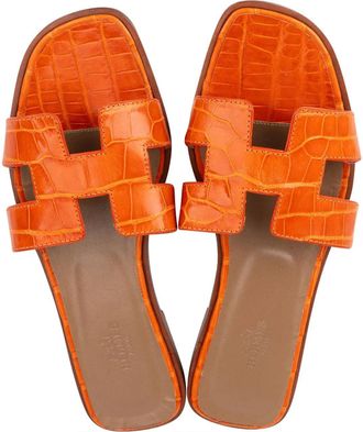 Herm&egrave;s Crossbody Bags - Hermes Orange Exotic Crocodile Leather Oran Sandal - Gr. unisize - in Orange - f&uuml;r Damen