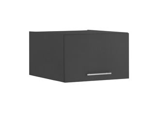 M&ouml;belando Aufsatzschrank >LAUNDREEZY< in Anthrazit mit silberfarbenen Stangengriffen, 60x38x68 cm, beidseitig montierbarer T&uuml;r, matt beschichtete Oberfl&auml;che, ro